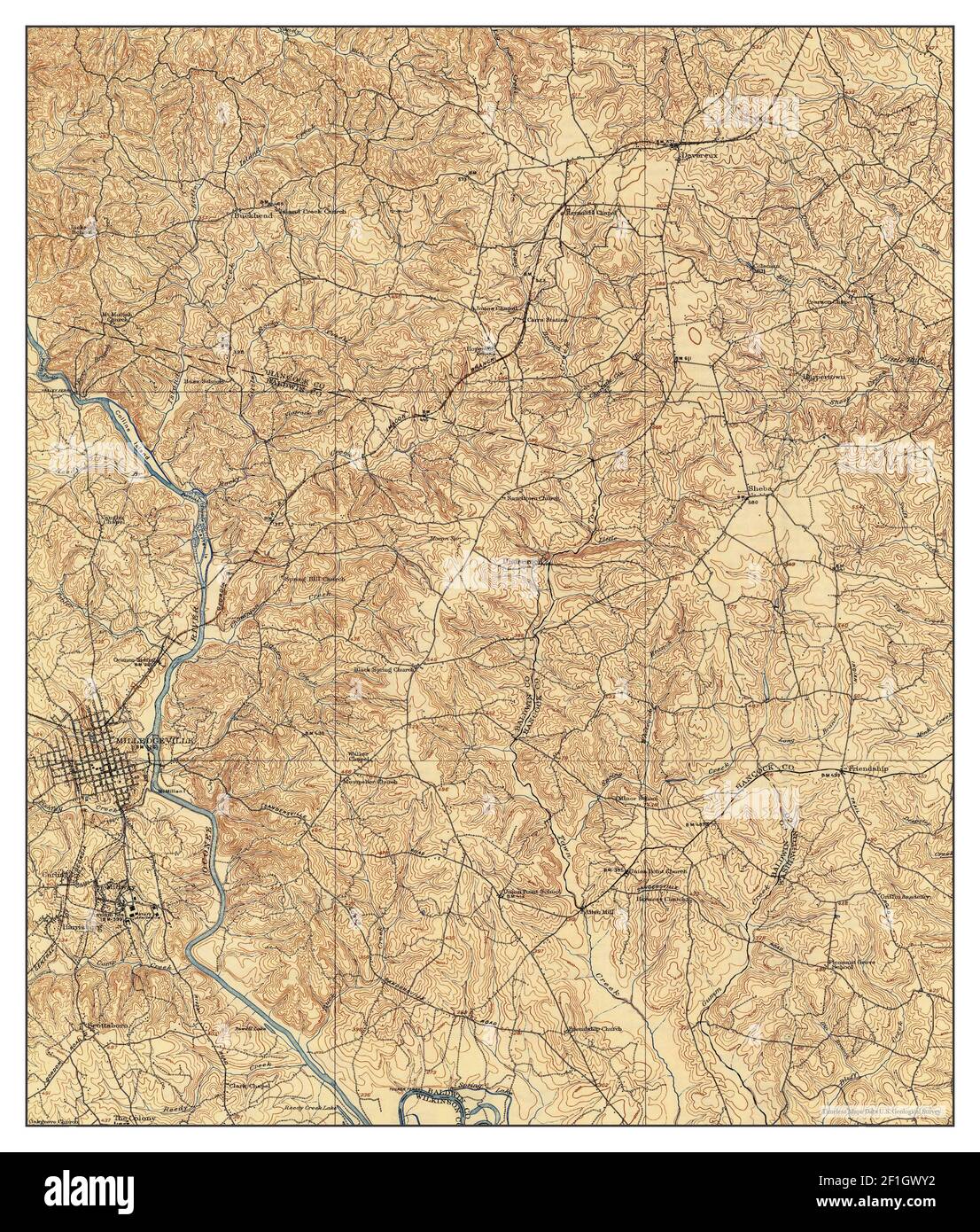 Map of milledgeville Cut Out Stock Images & Pictures - Alamy