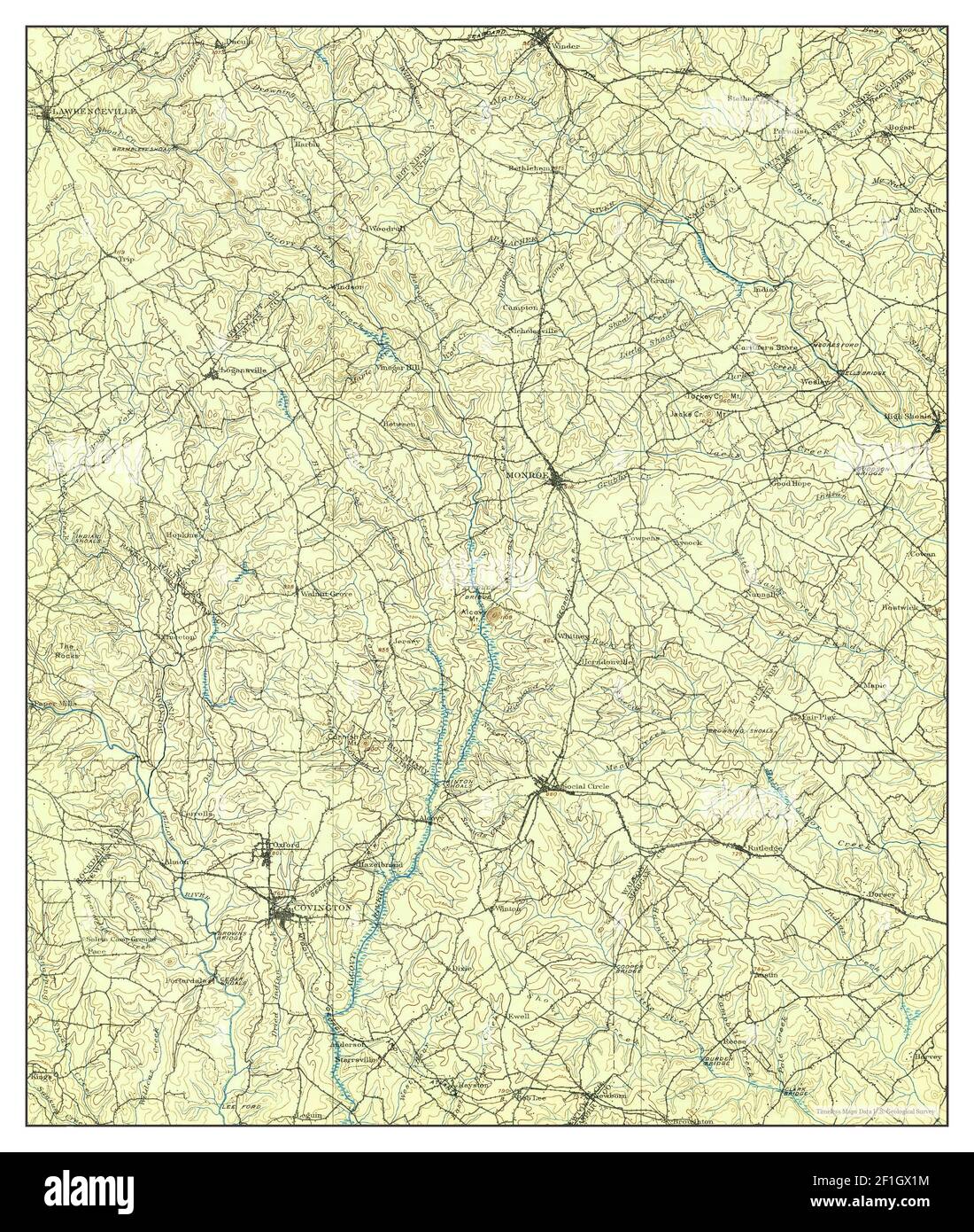 Monroe, Georgia, map 1896, 1:125000, United States of America by ...
