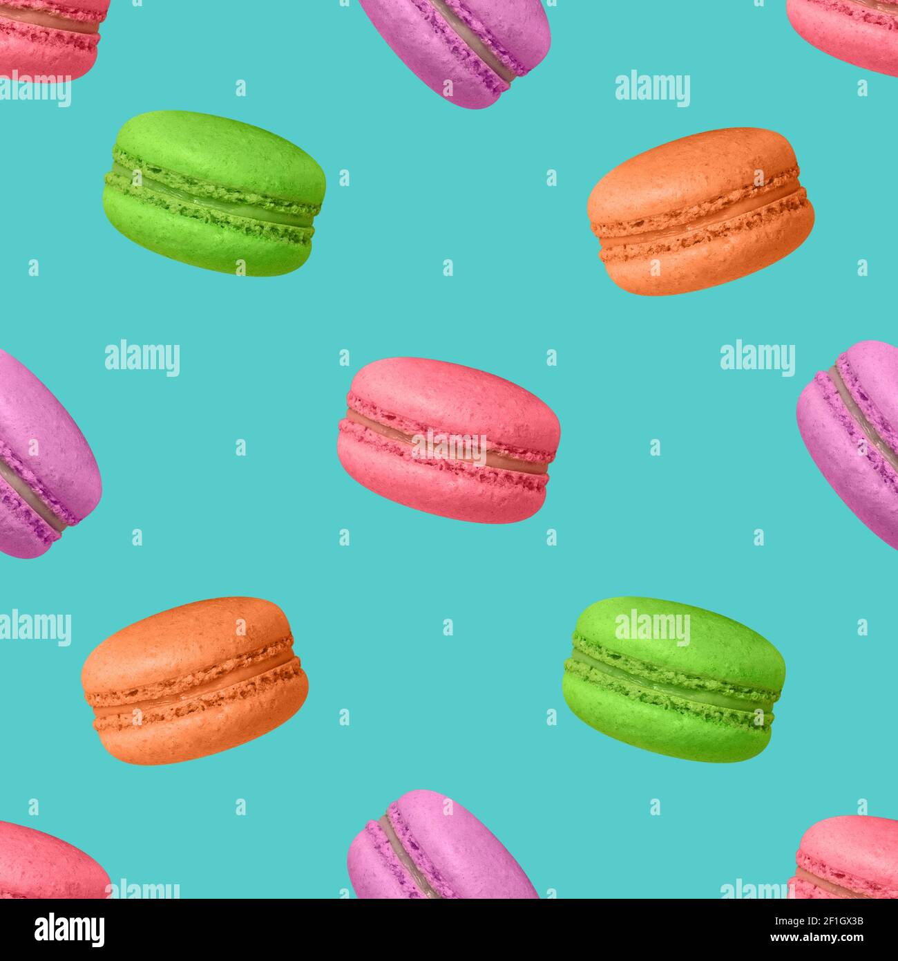 Macaroons Colorful seamless photo pattern in pop art Stock Photo - Alamy