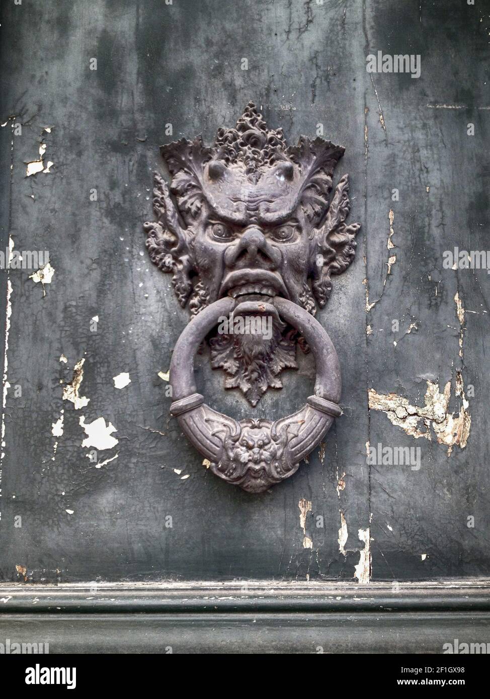 Handle detail of a door in Rome Stock Photo - Alamy