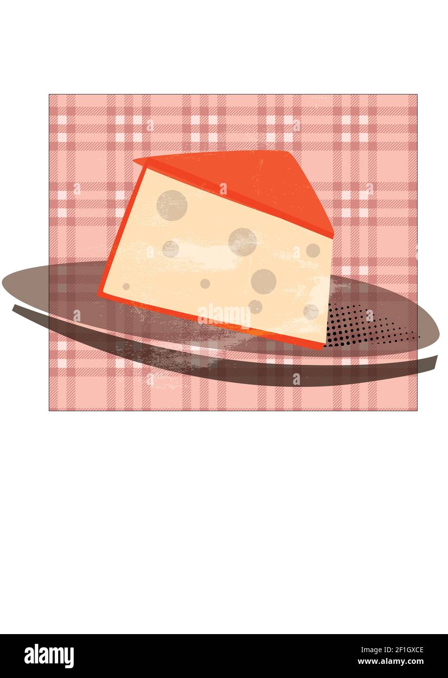 Cheese plate illustration with vintage taste Stock Photo - Alamy