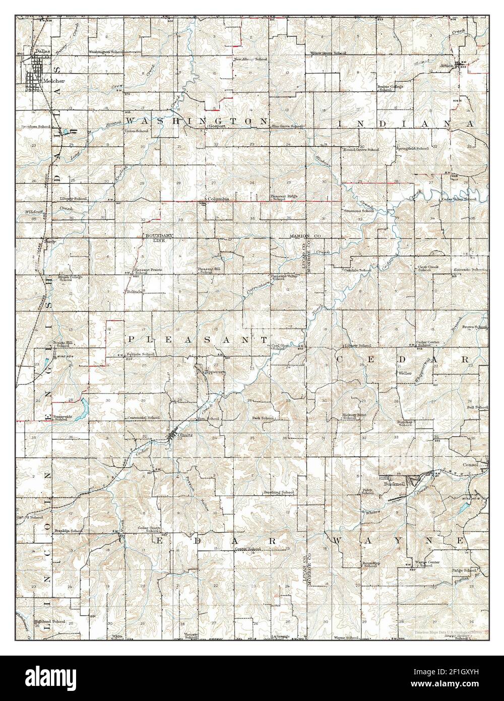 Melcher, Iowa, map 1924, 1:62500, United States of America by Timeless ...