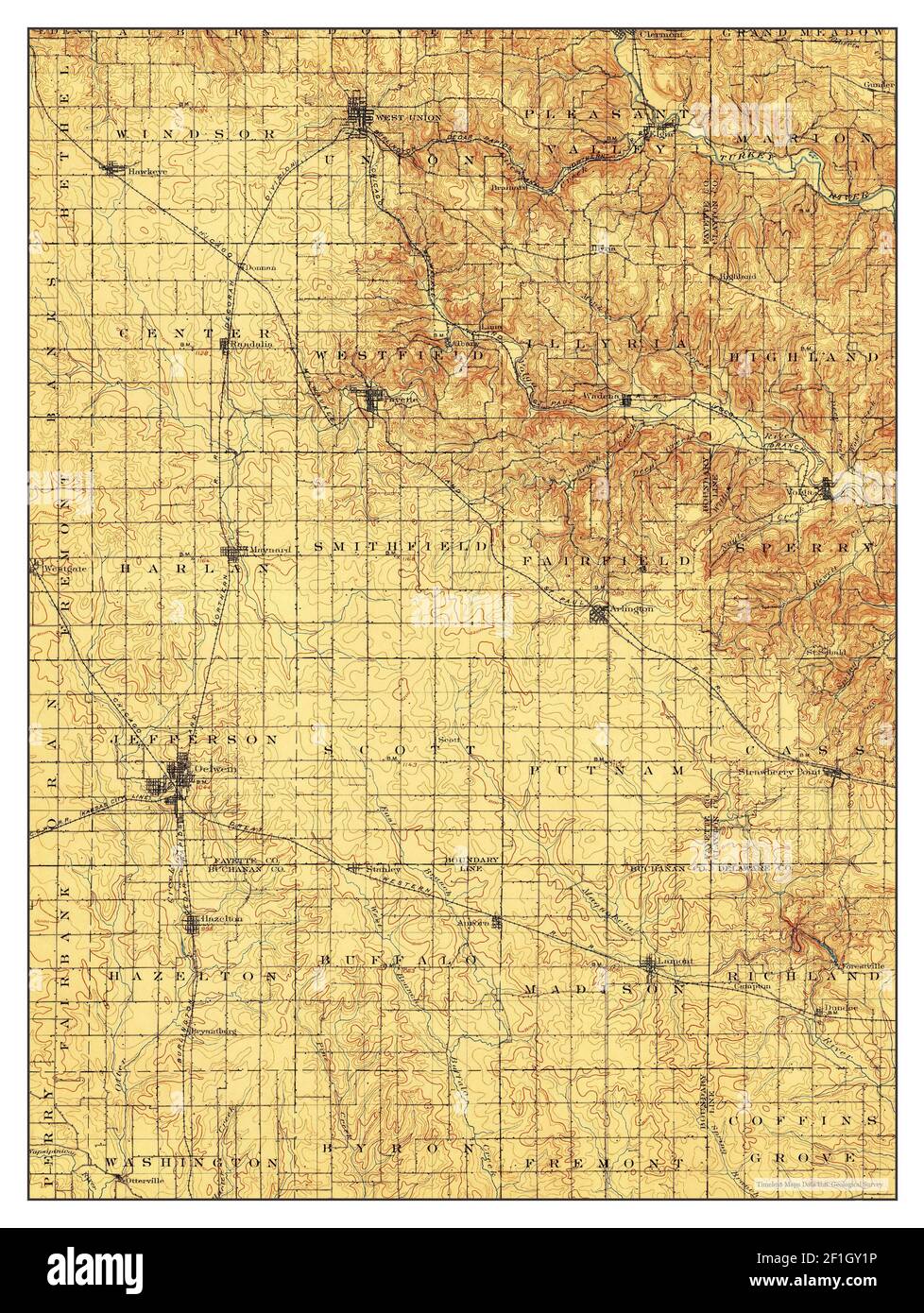 Oelwein, Iowa, map 1901, 1:125000, United States of America by Timeless ...