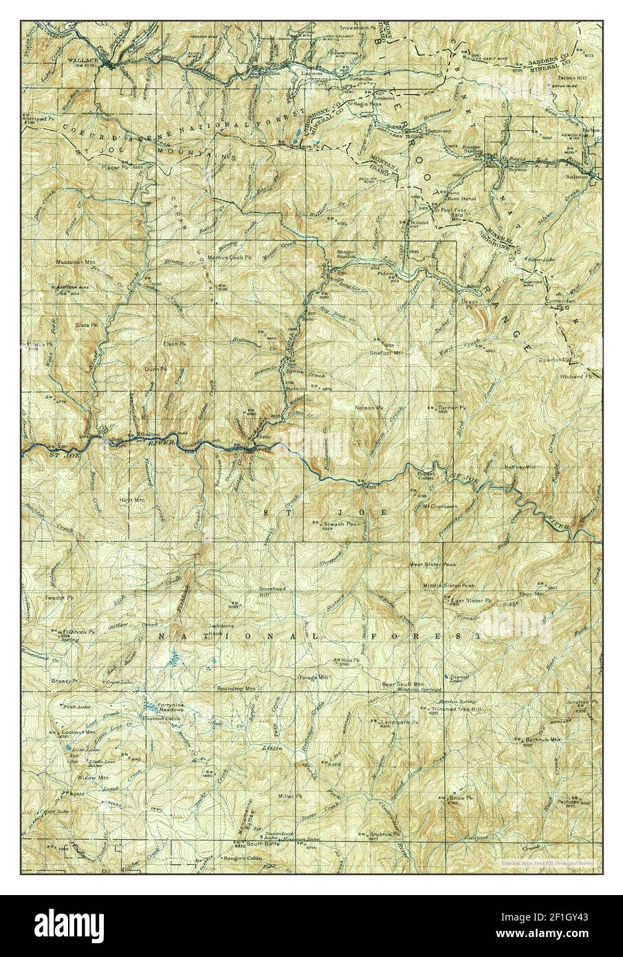 Avery, Idaho, map 1914, 1:125000, United States of America by Timeless ...