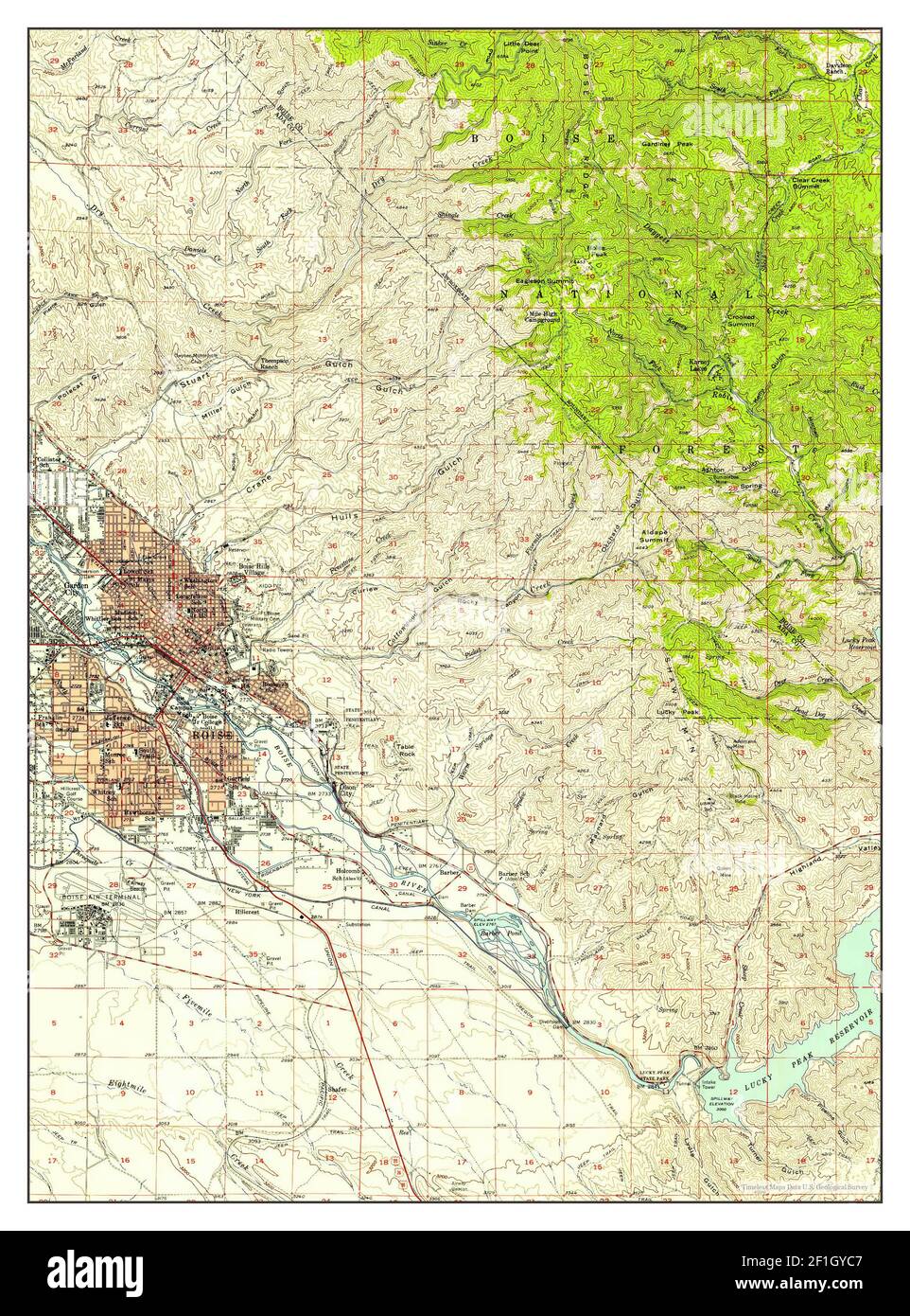 Boise, Idaho, map 1954, 1:62500, United States of America by Timeless ...