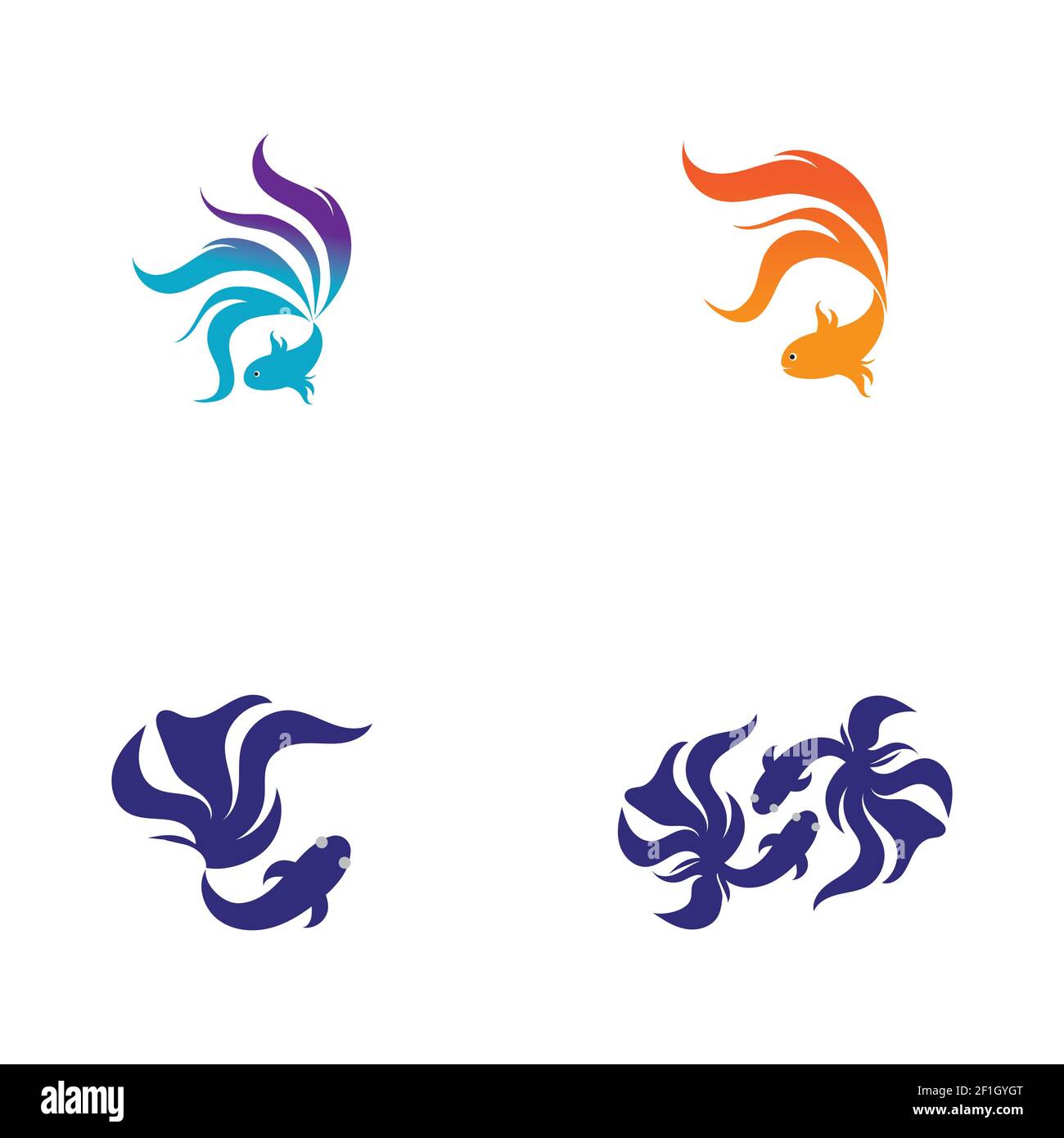Fish animal aquatic logo beta fish design vector and illustration Stock ...