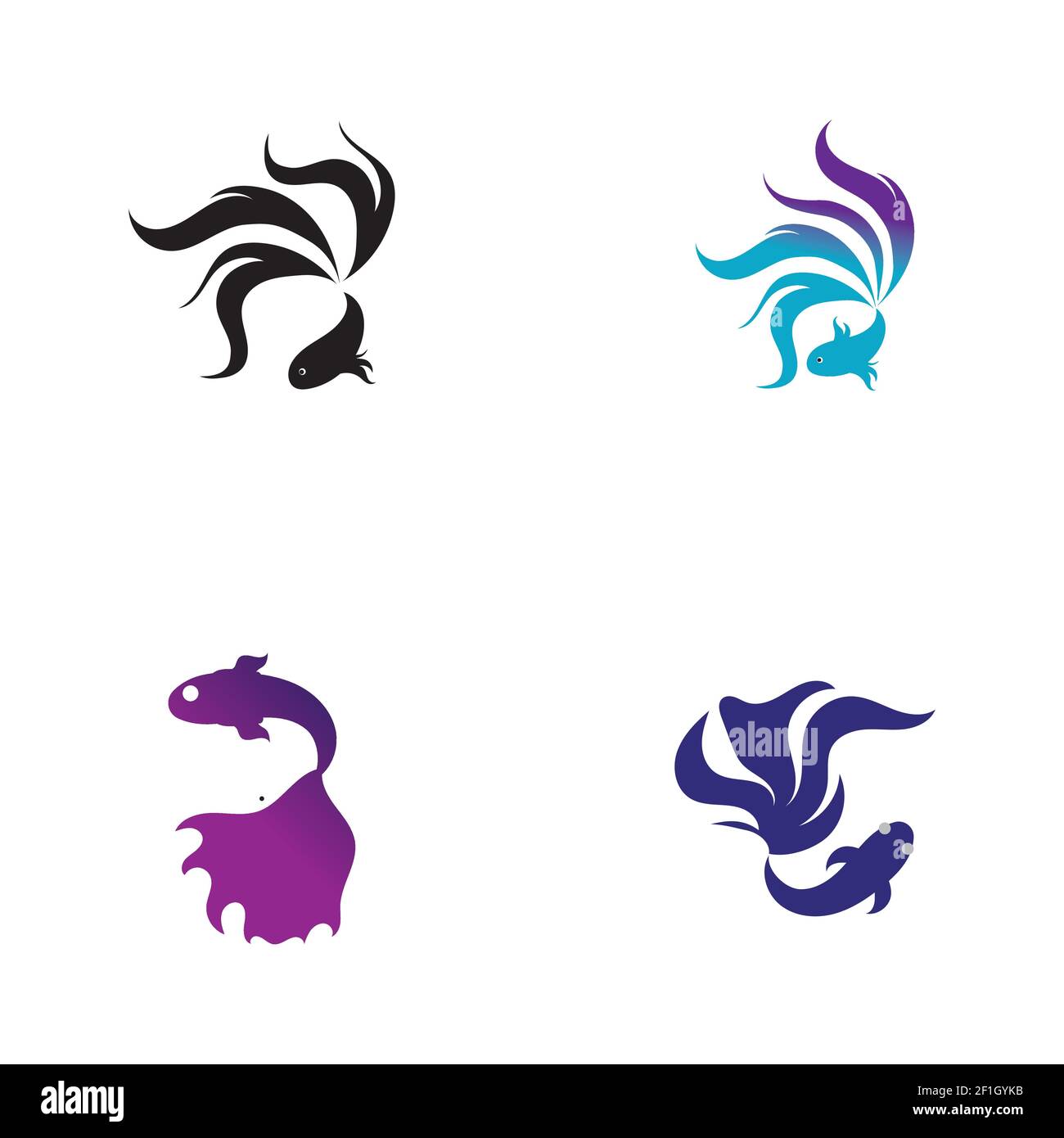 Fish animal aquatic logo beta fish design vector and illustration Stock ...