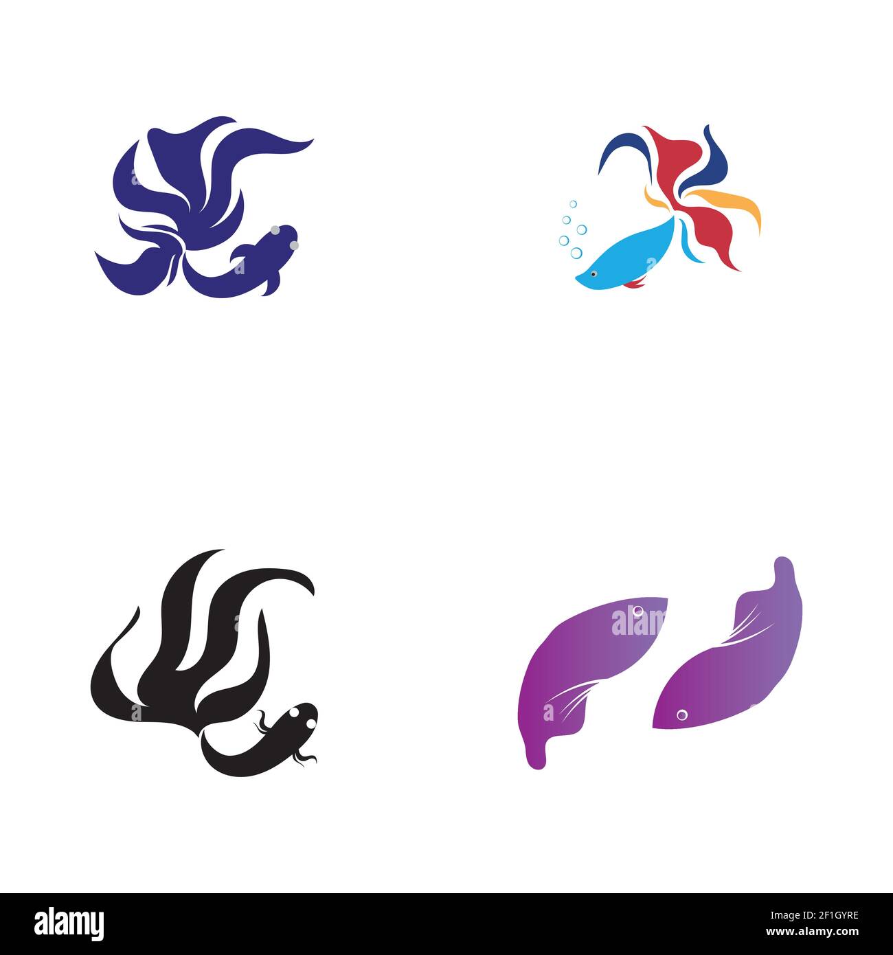 Fish animal aquatic logo beta fish design vector and illustration Stock ...