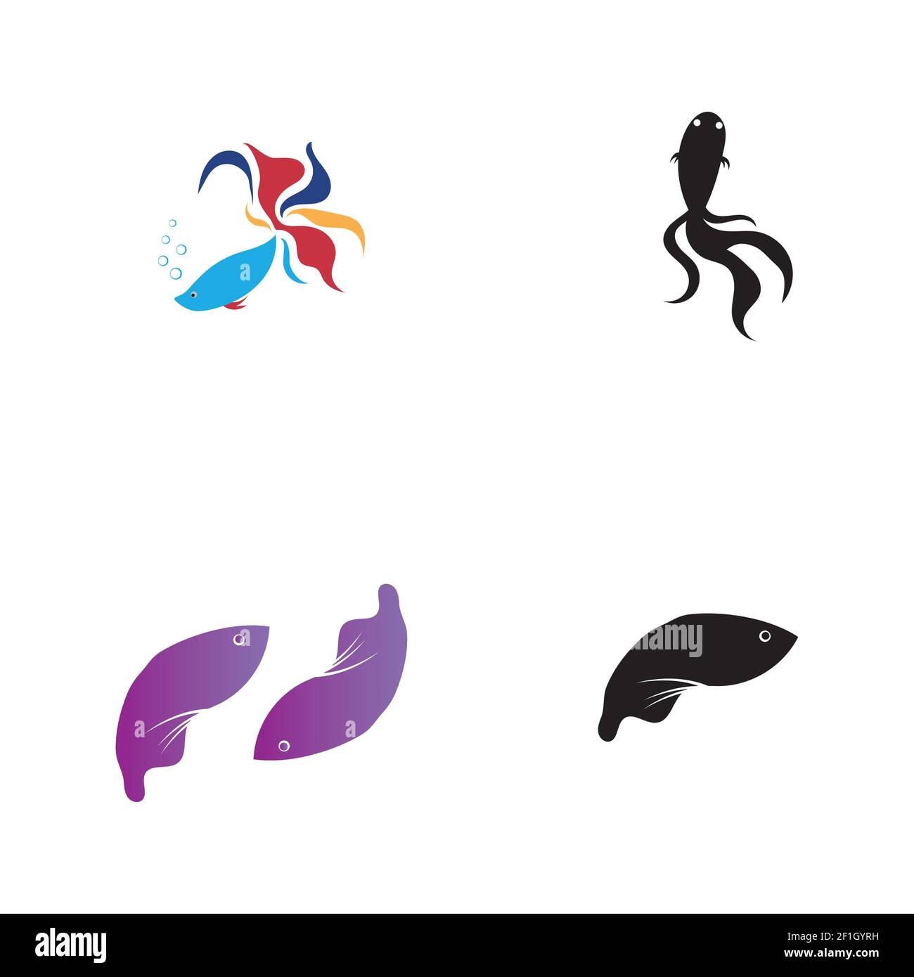Fish animal aquatic logo beta fish design vector and illustration Stock ...