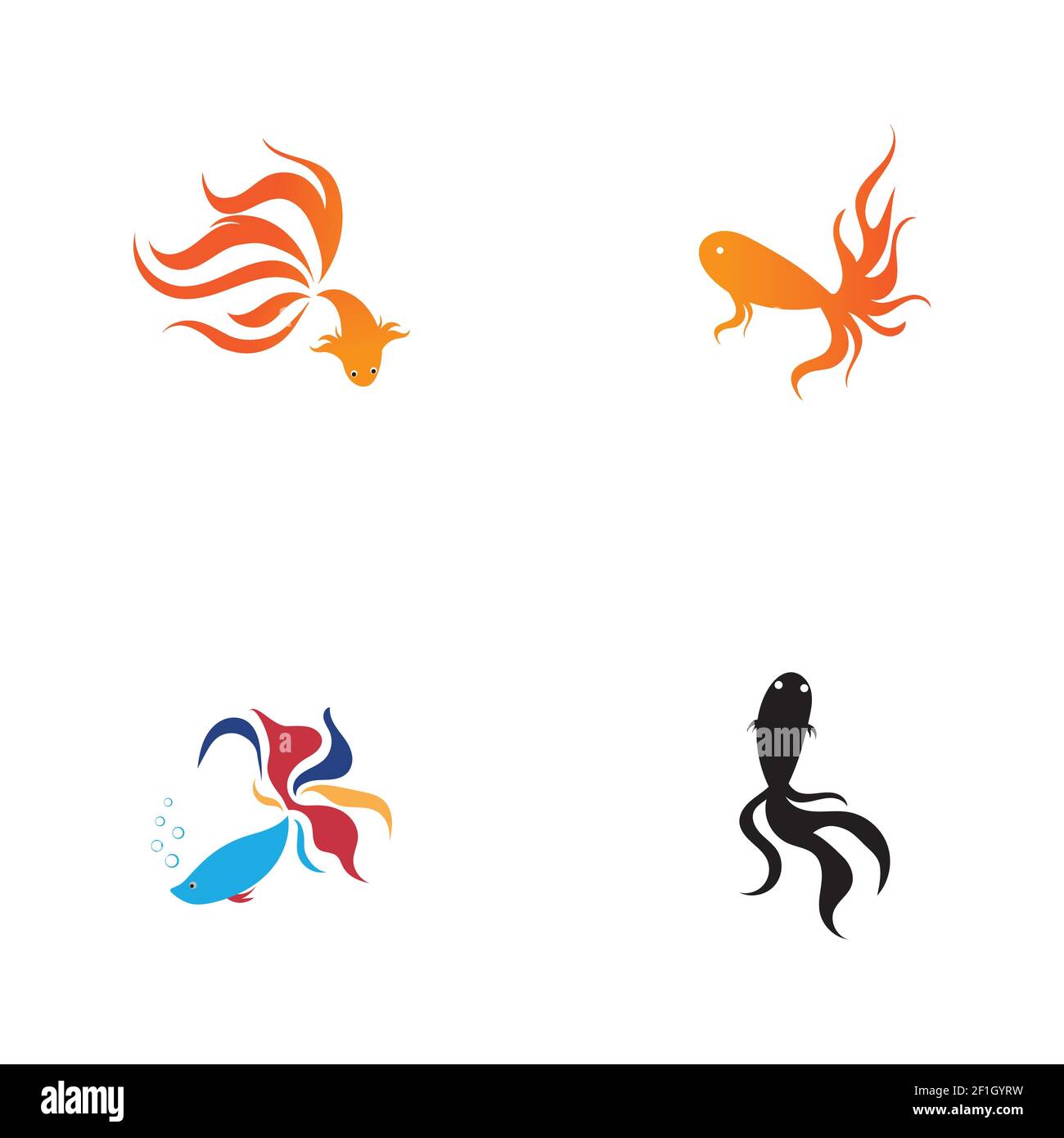 Fish animal aquatic logo beta fish design vector and illustration Stock ...