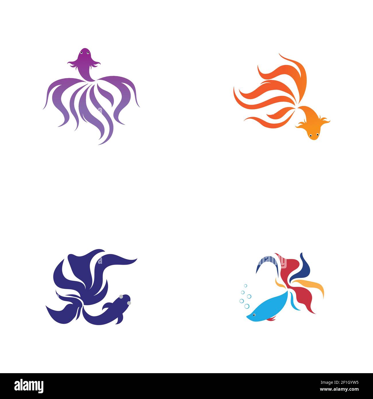 Fish animal aquatic logo beta fish design vector and illustration Stock ...