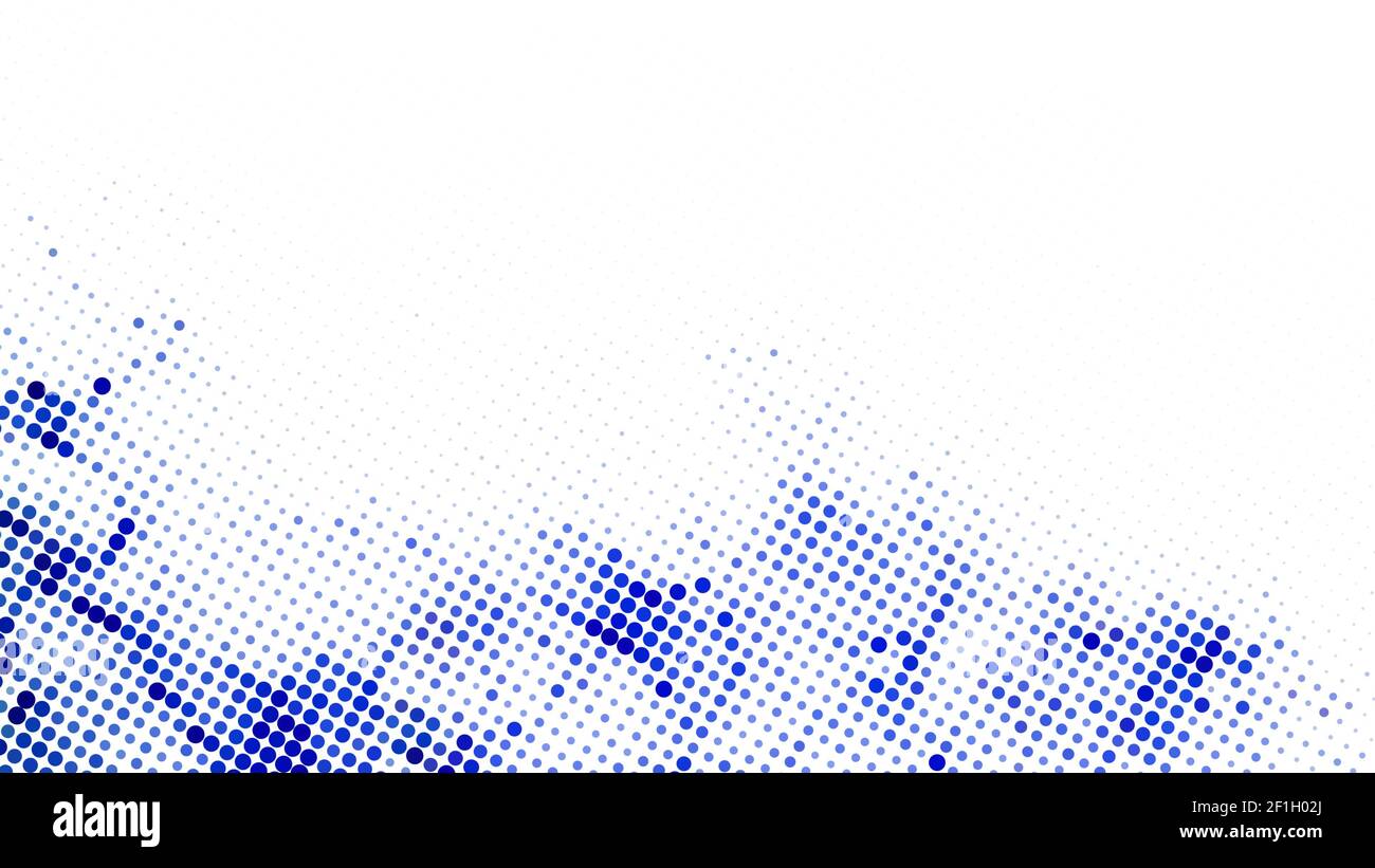 Blue abstract dotted halftone background with copy space. Halftone ...