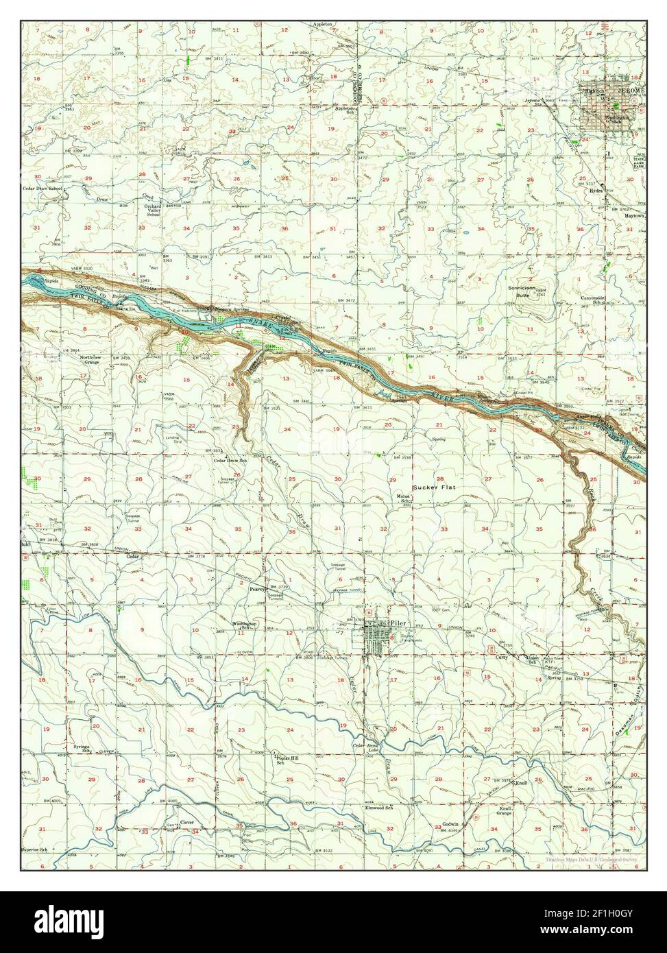 Jerome county map hi-res stock photography and images - Alamy