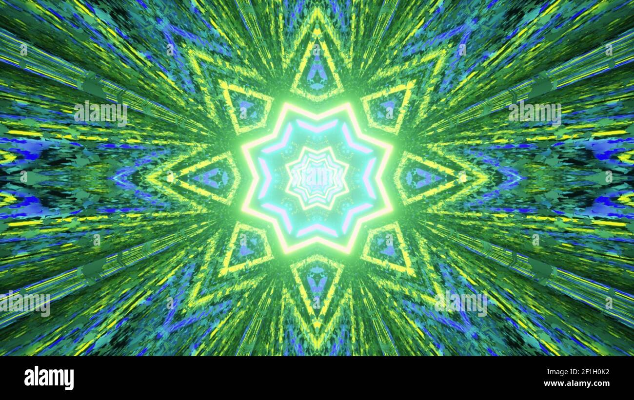 A 3D rendering of a futuristic background with geometric star shapes ...