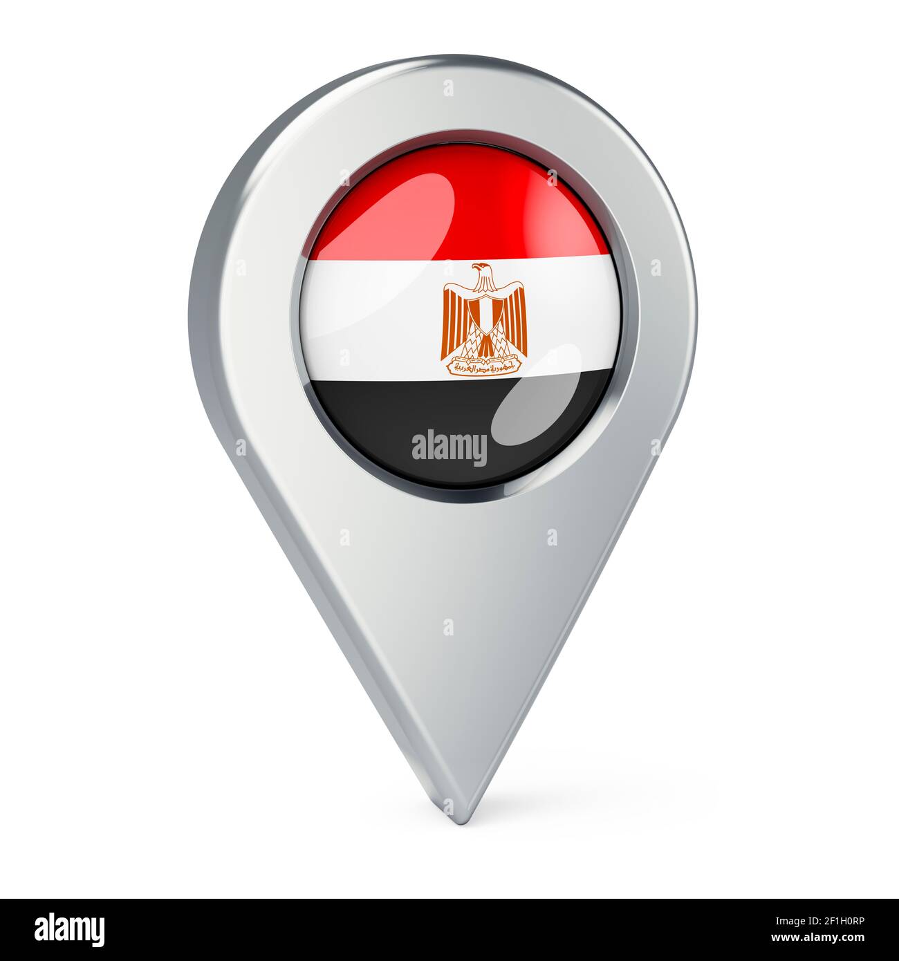 Map pointer with flag of Egypt, 3D rendering isolated on white ...
