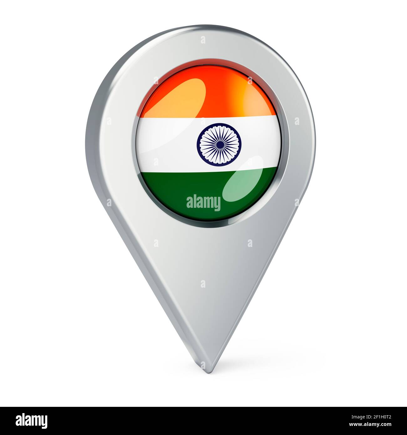 Map pointer with flag of India, 3D rendering isolated on white ...