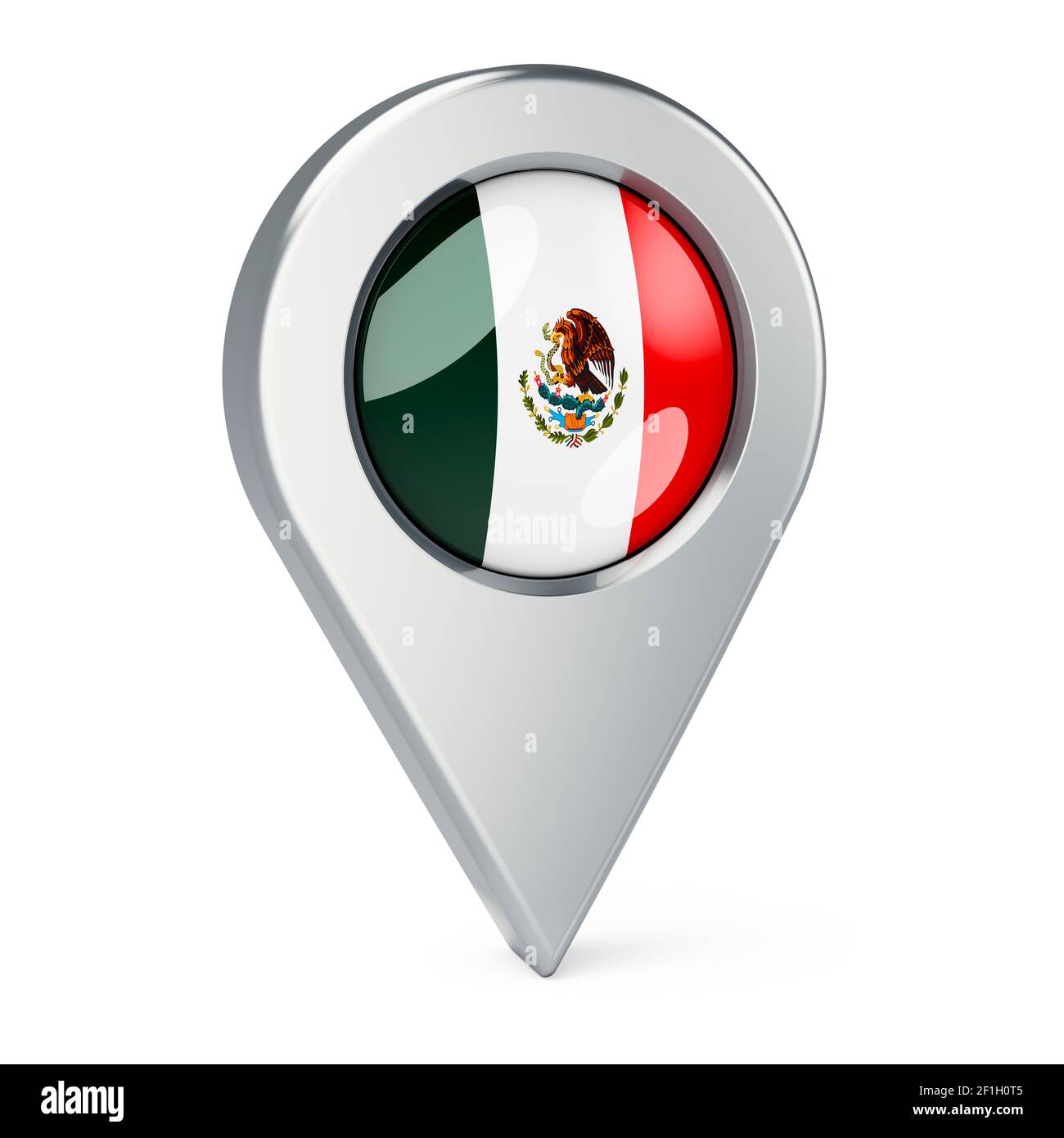 Map pointer with flag of Mexico, 3D rendering isolated on white ...
