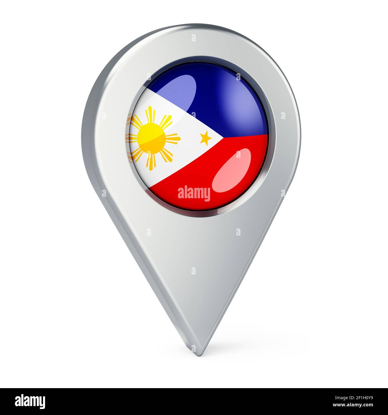 Map pointer with flag of Philippines, 3D rendering isolated on white ...