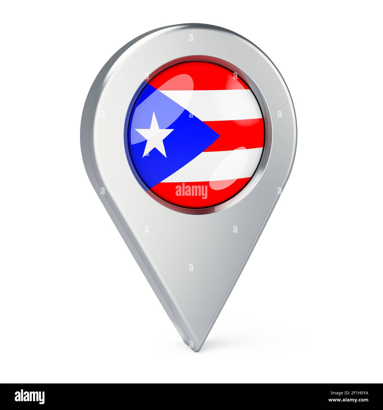 Map pointer with flag of Puerto Rico, 3D rendering isolated on white ...
