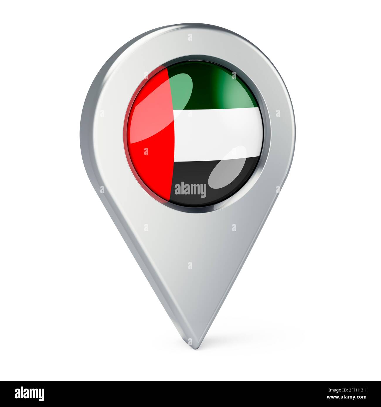 Map Pointer With Flag Of The United Arab Emirates 3d Rendering