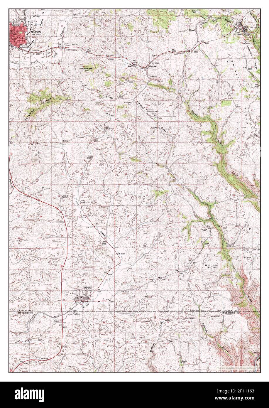 Moscow, Idaho, map 1961, 1:62500, United States of America by Timeless ...