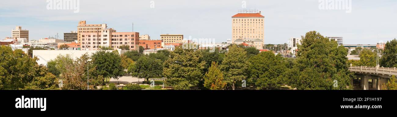 Long Panoramic View of Riverfront and Downtown San Angelo Texas Stock ...