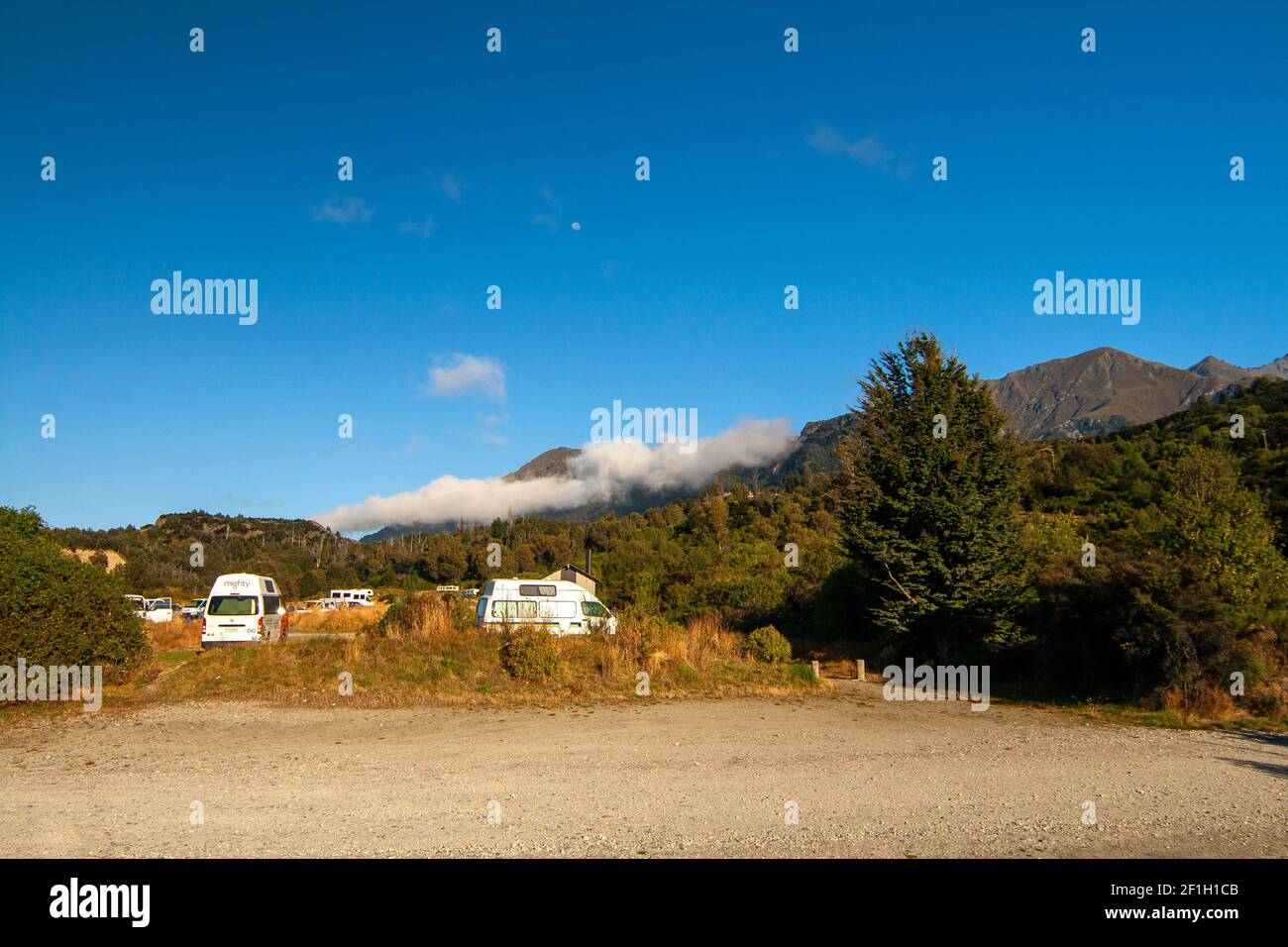 Campground near Queenstown in a beautiful natural landscape, Twelve ...