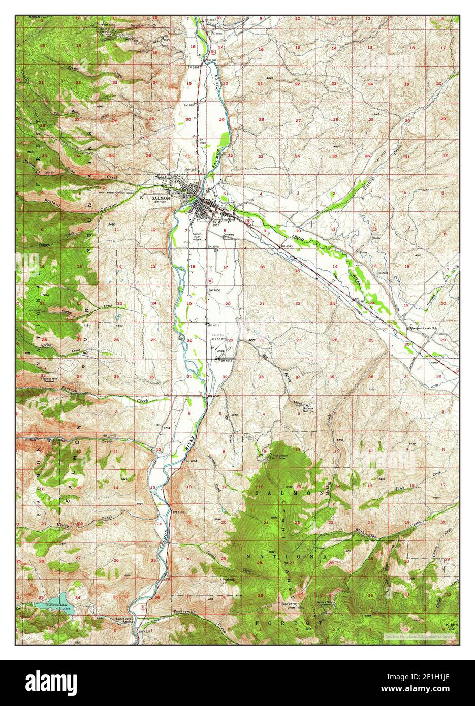Salmon, Idaho, map 1950, 1:62500, United States of America by Timeless ...