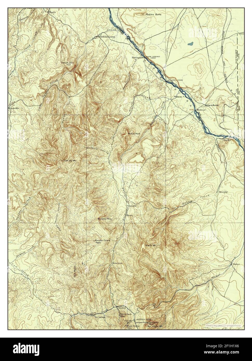 Silver City Idaho Map 1898 1125000 United States Of America By