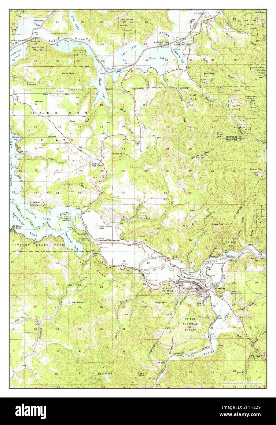 St maries idaho map Cut Out Stock Images & Pictures - Alamy