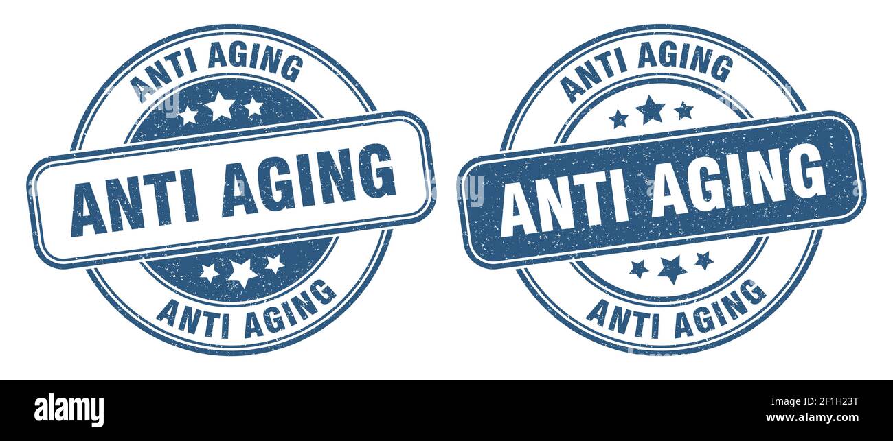 anti aging stamp. anti aging sign. round grunge label Stock Vector ...