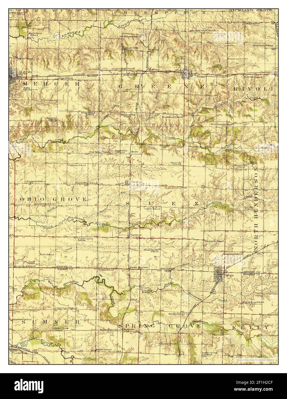 Alexis, Illinois, map 1925, 1:62500, United States of America by ...