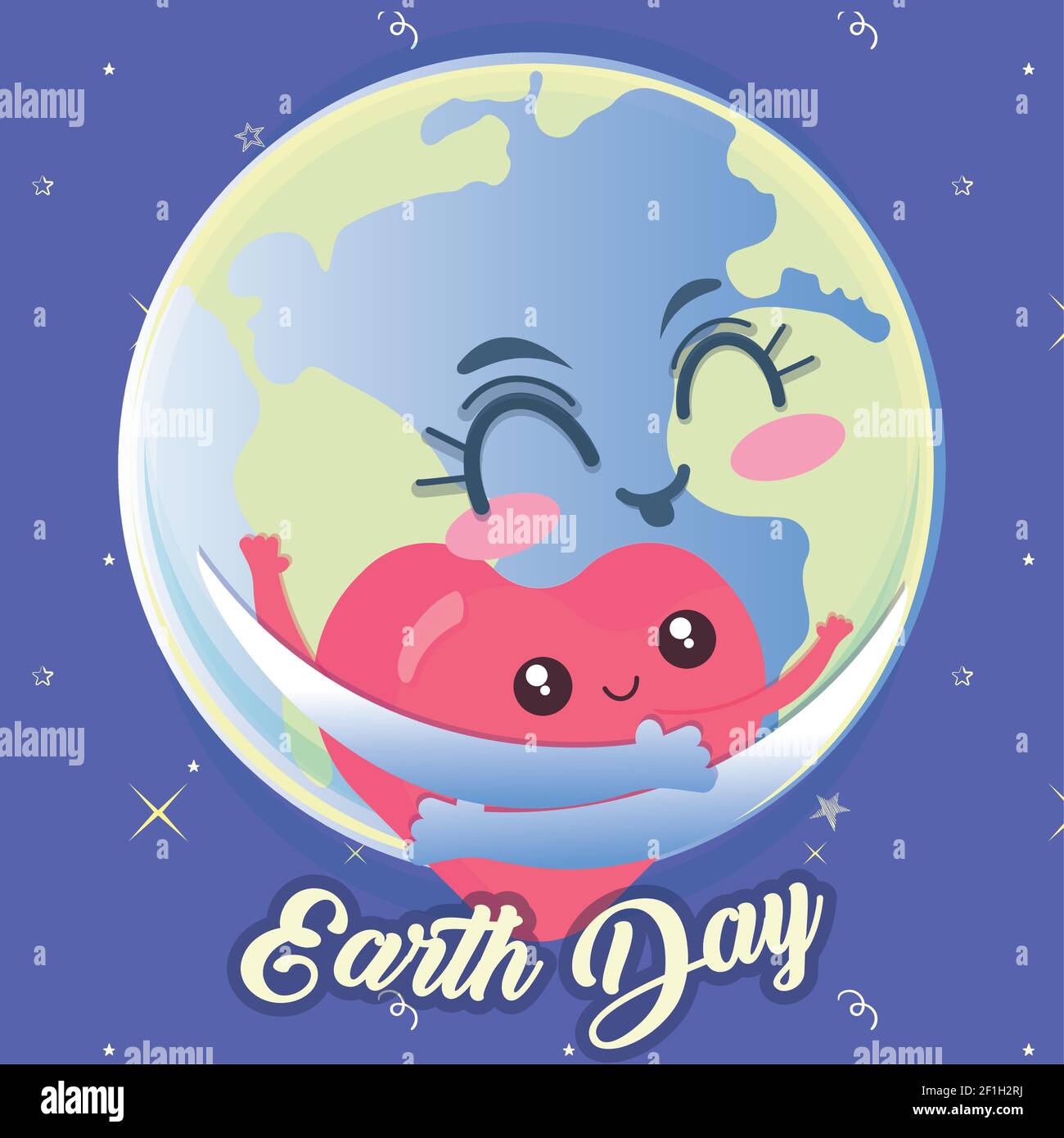 Earth day kawaii illustration Stock Vector Image & Art - Alamy