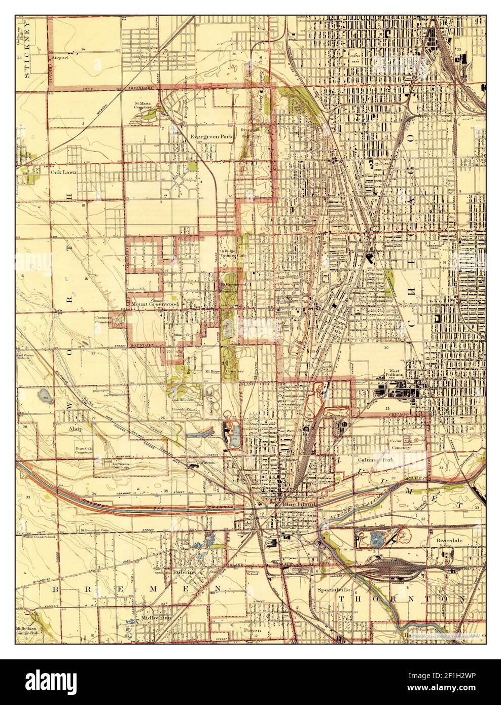 Blue Island, Illinois, map 1929, 1:24000, United States of America by ...