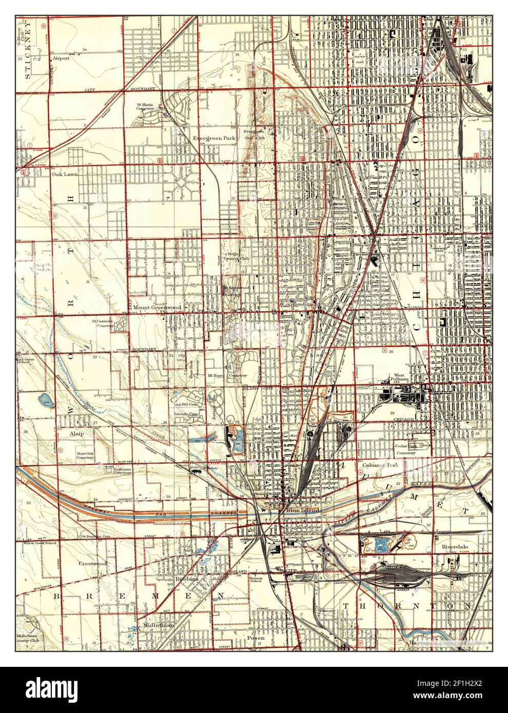 Blue Island, Illinois, map 1929, 1:24000, United States of America by ...