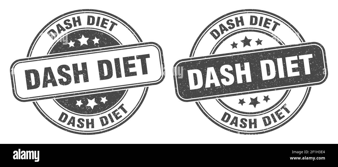dash diet stamp. dash diet sign. round grunge label Stock Vector Image ...