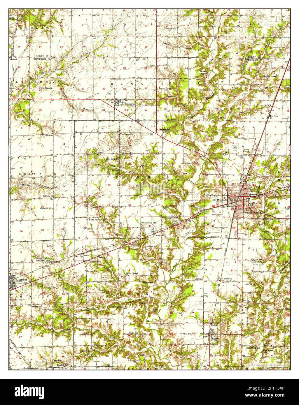 Map of effingham hi-res stock photography and images - Alamy