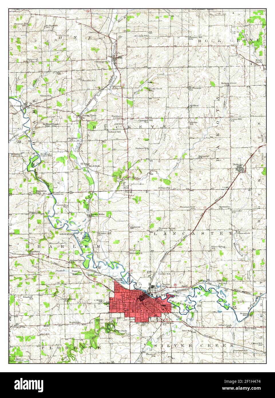 Freeport illinois map Cut Out Stock Images & Pictures - Alamy