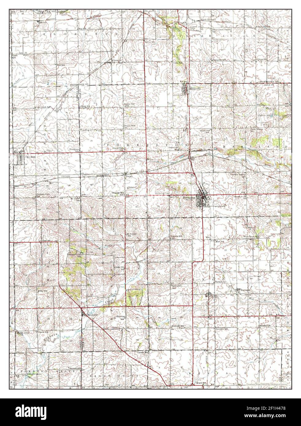 Forreston illinois map hi-res stock photography and images - Alamy