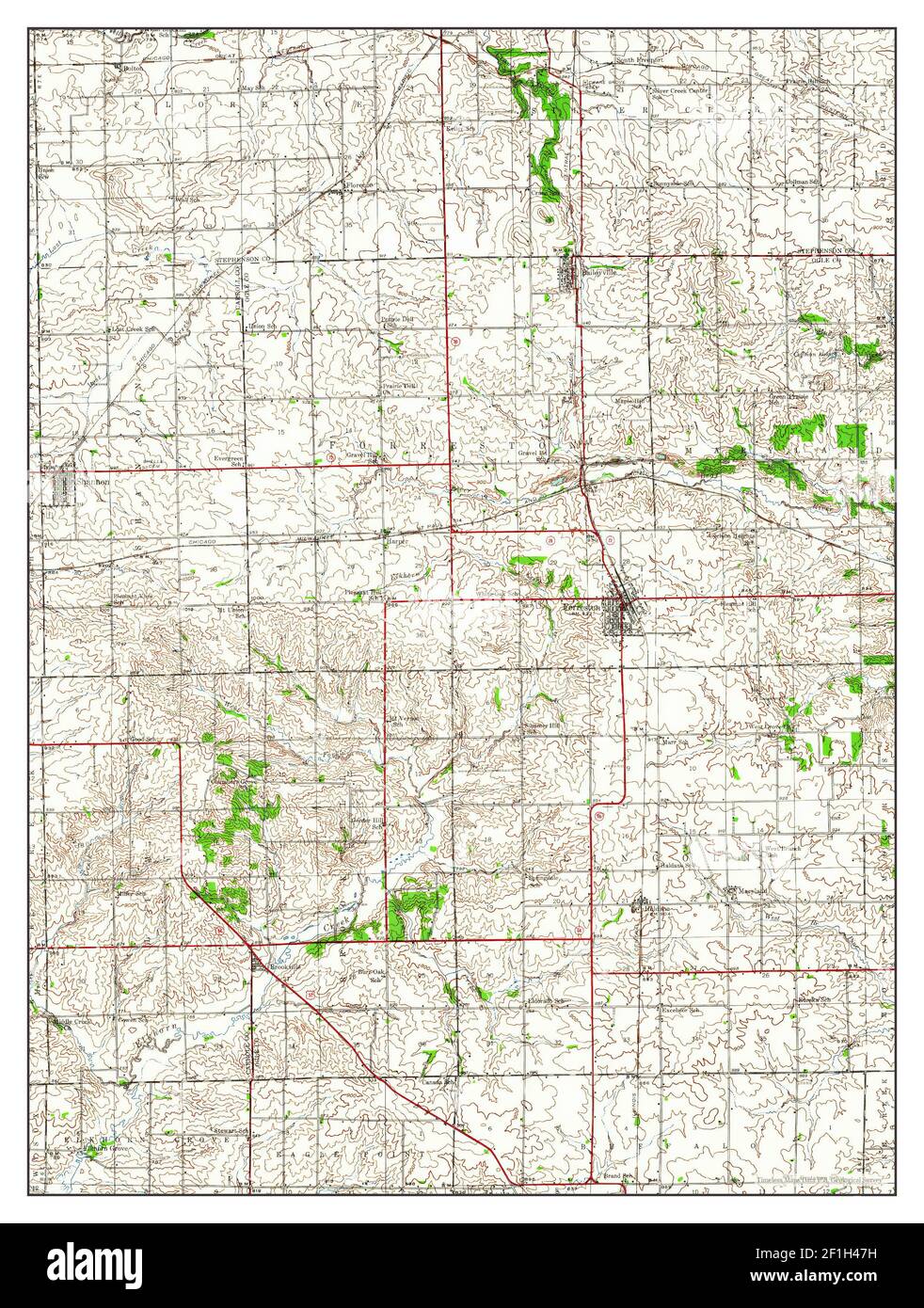 Forreston illinois map hi-res stock photography and images - Alamy