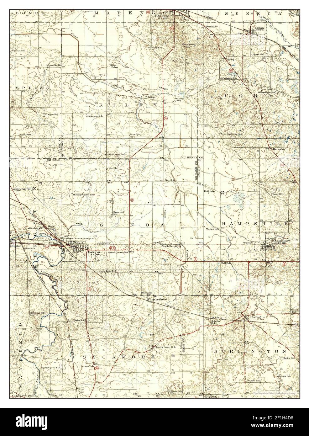 Genoa, Illinois, map 1938, 1:62500, United States of America by ...
