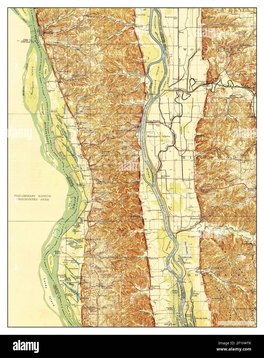 Hardin, Illinois, map 1930, 1:62500, United States of America by ...