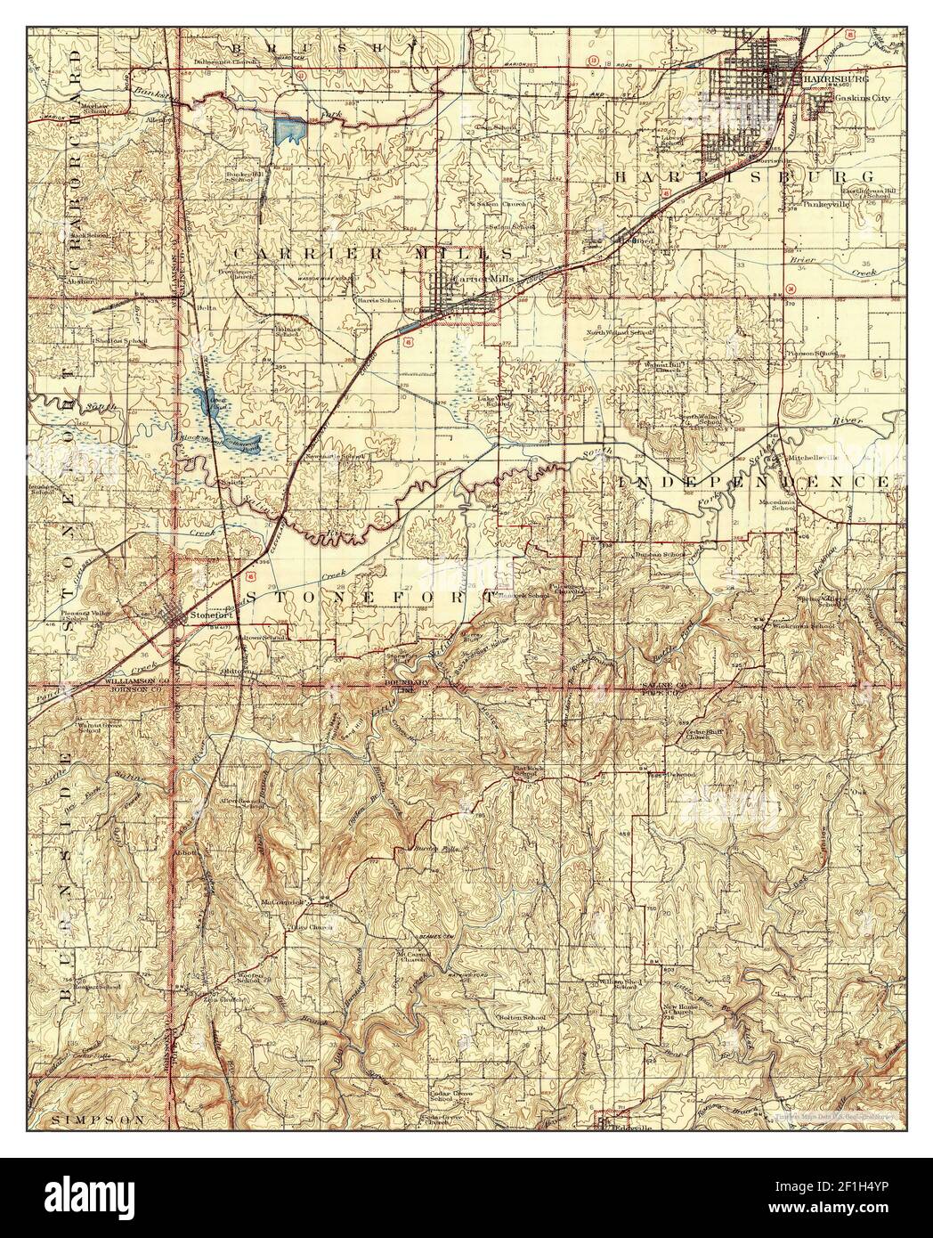Antique map of harrisburg hi-res stock photography and images - Alamy
