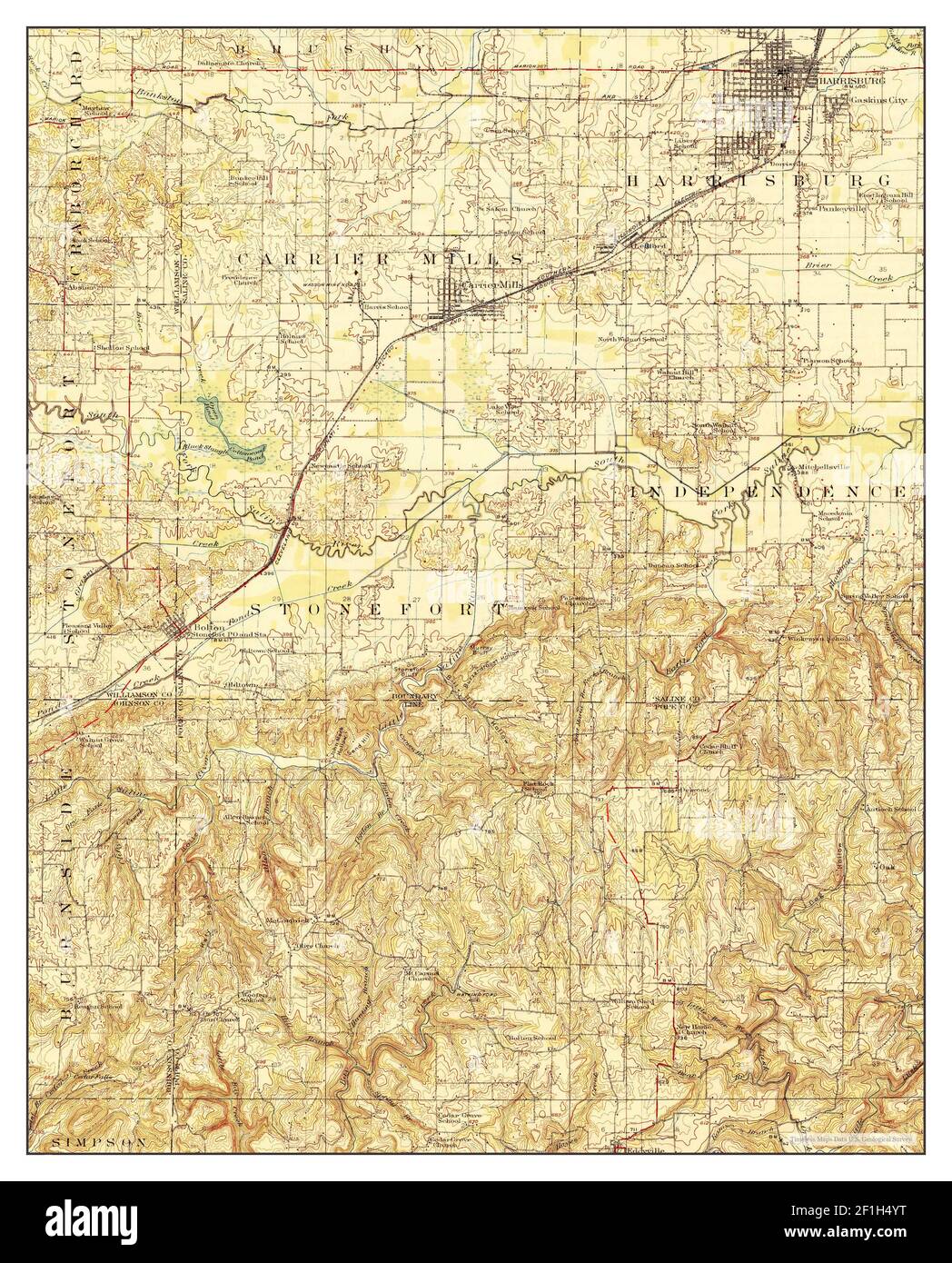 Harrisburg, Illinois, map 1925, 1:62500, United States of America by ...