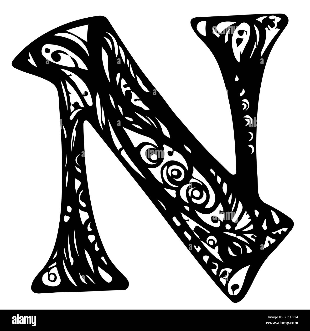 N Letter In Different Style
