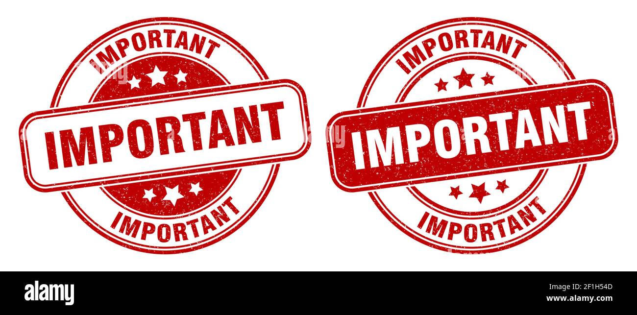 important stamp. important sign. round grunge label Stock Vector Image ...
