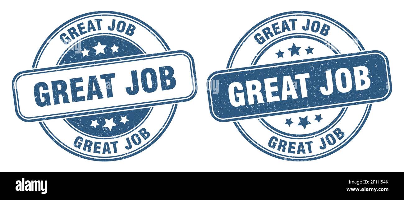 great job stamp. great job sign. round grunge label Stock Vector Image ...