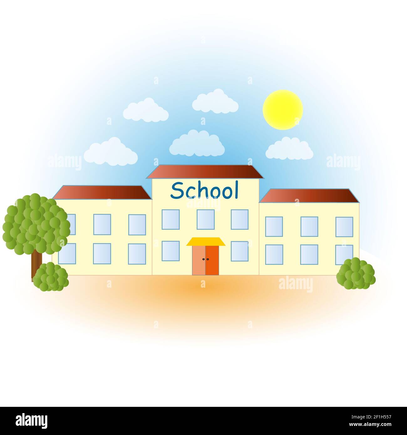 Cartoon school building illustration hi-res stock photography and ...
