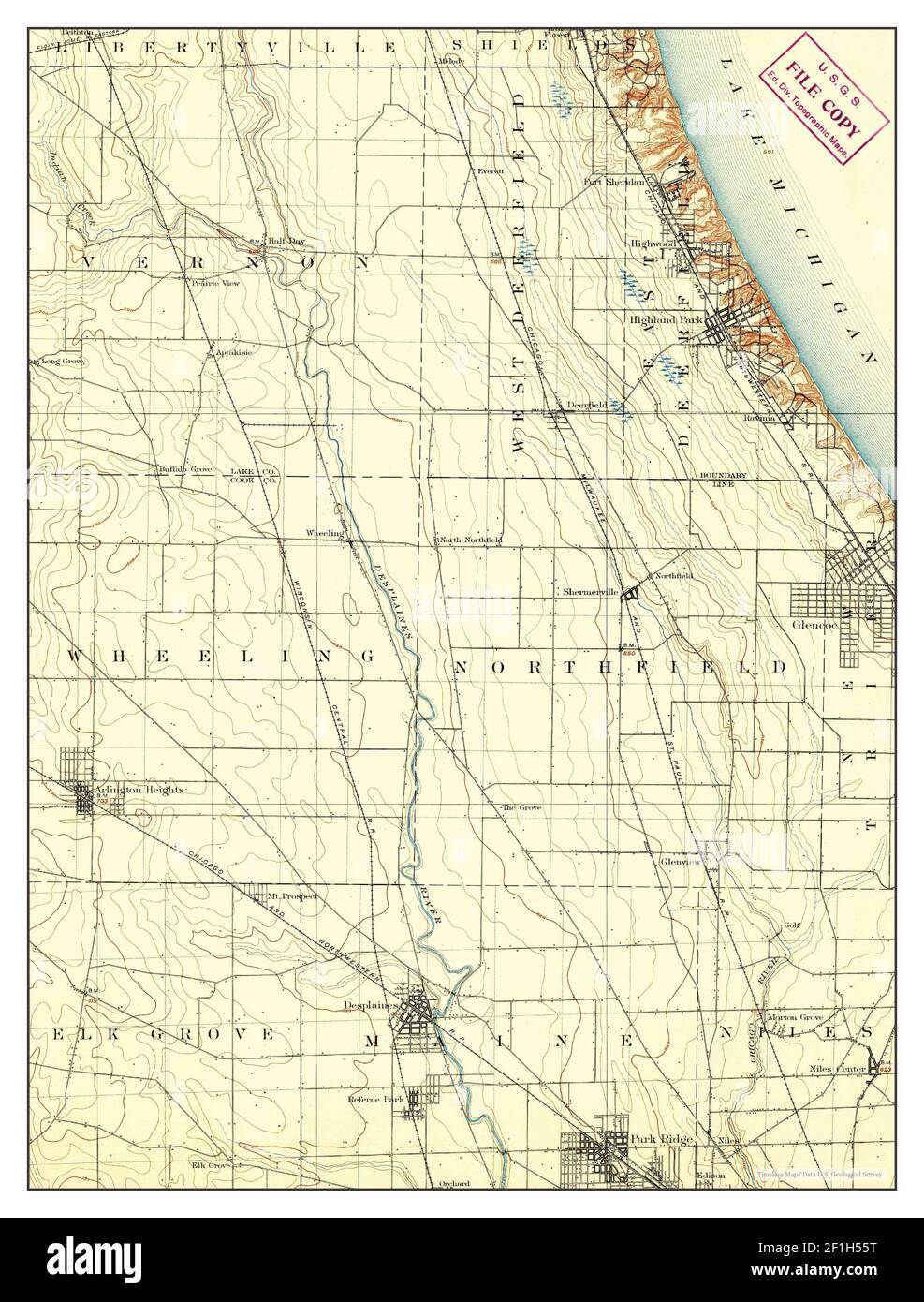 Highwood, Illinois, map 1900, 1:62500, United States of America by ...
