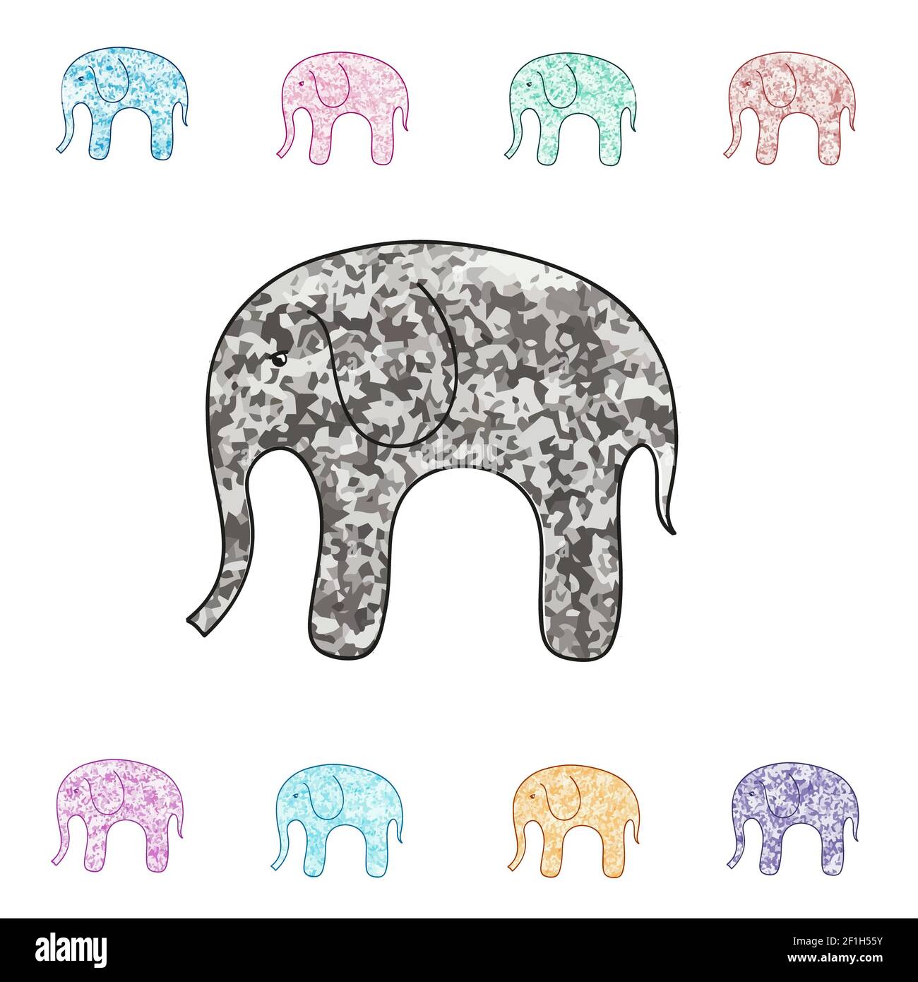 Set of colorful elephants Stock Photo - Alamy